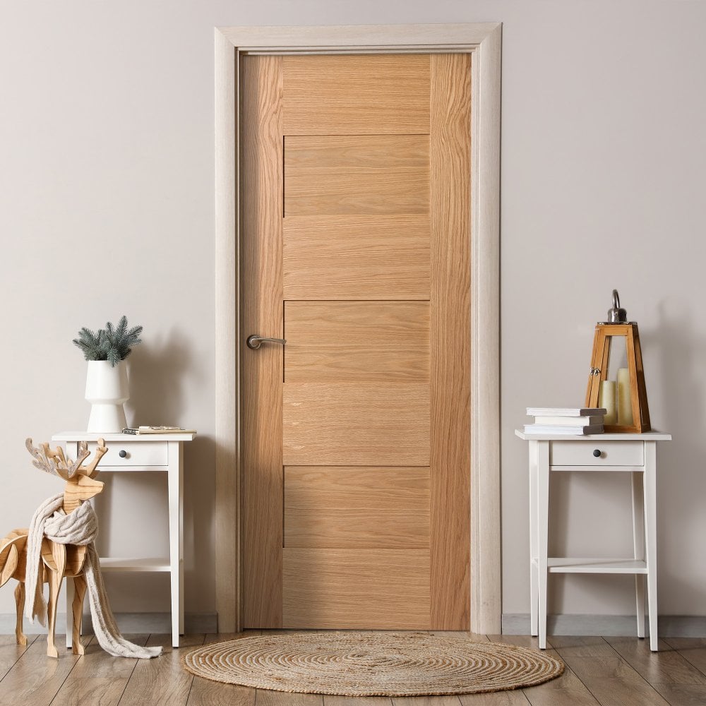 Oak Internal Fully Finished Edison 7 Panel Door (108071) – Leader Online