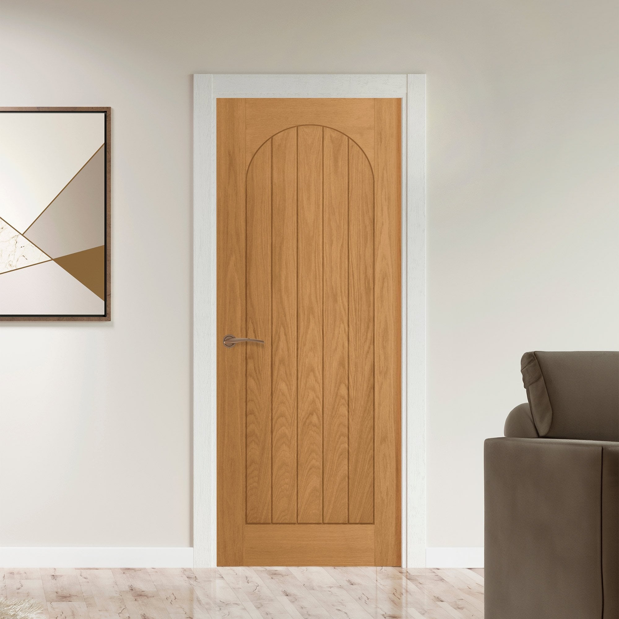 Oak Internal Fully Finished Farley Arched Square Top Door | Leader Online