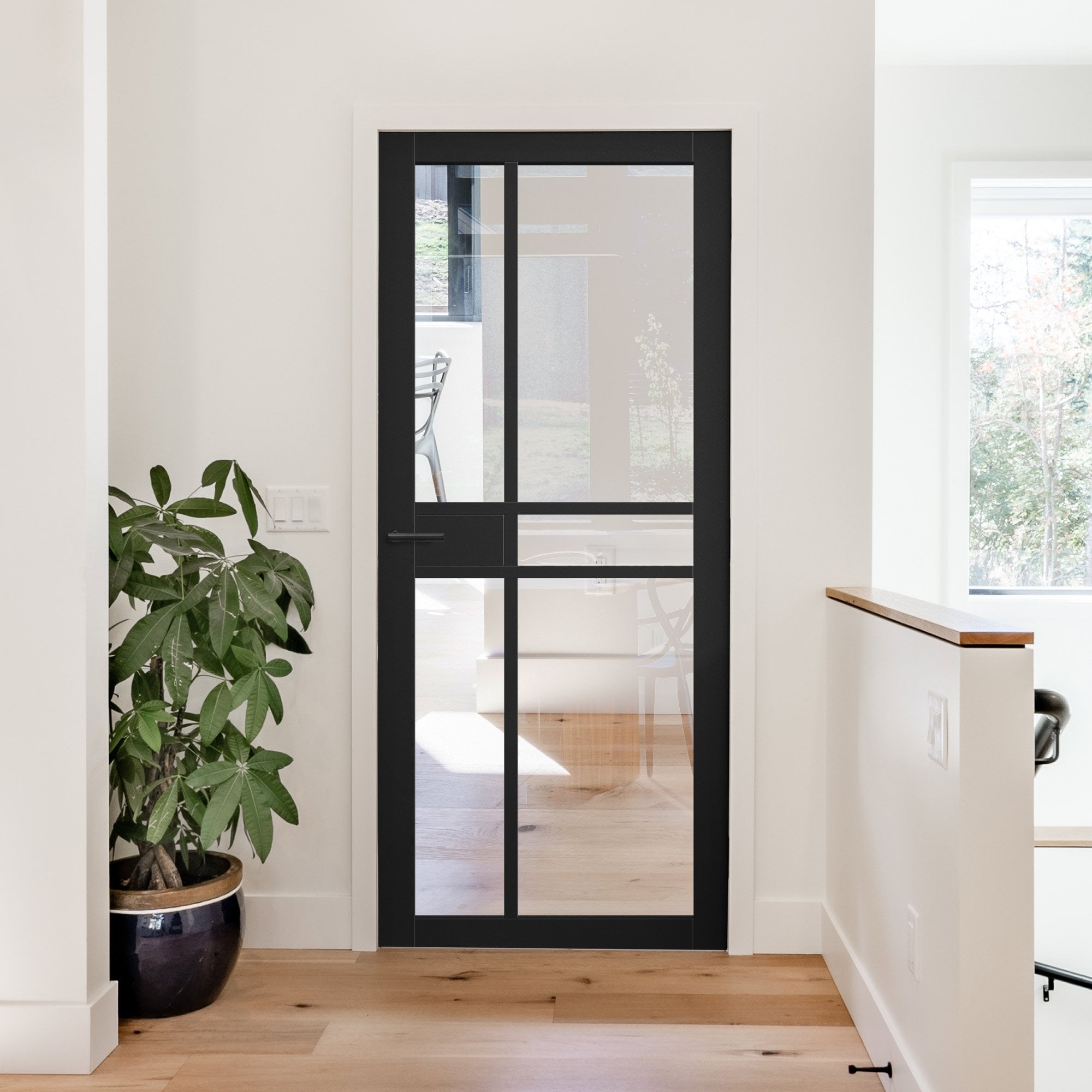 Black Internal Fully Finished Sudio 1 Panel 5 Light Clear Glass Door ...