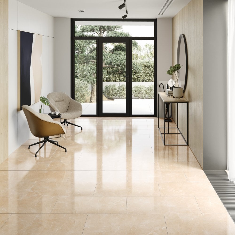 Light Pinto - Lustre Stone 8mm High Gloss Laminate Flooring | Leader Online